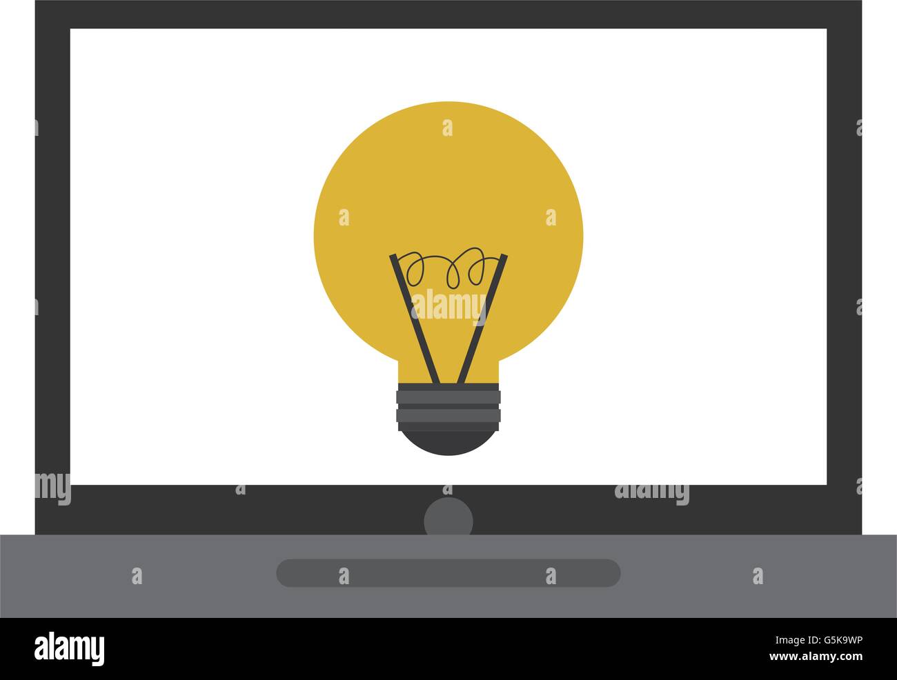 laptop with lightbulb , vector illustration Stock Vector Image & Art ...