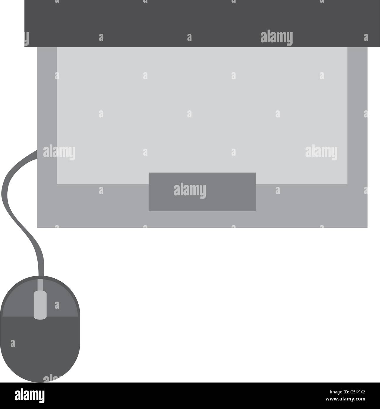 laptop with mouse topview , vector illustration Stock Vector Image ...