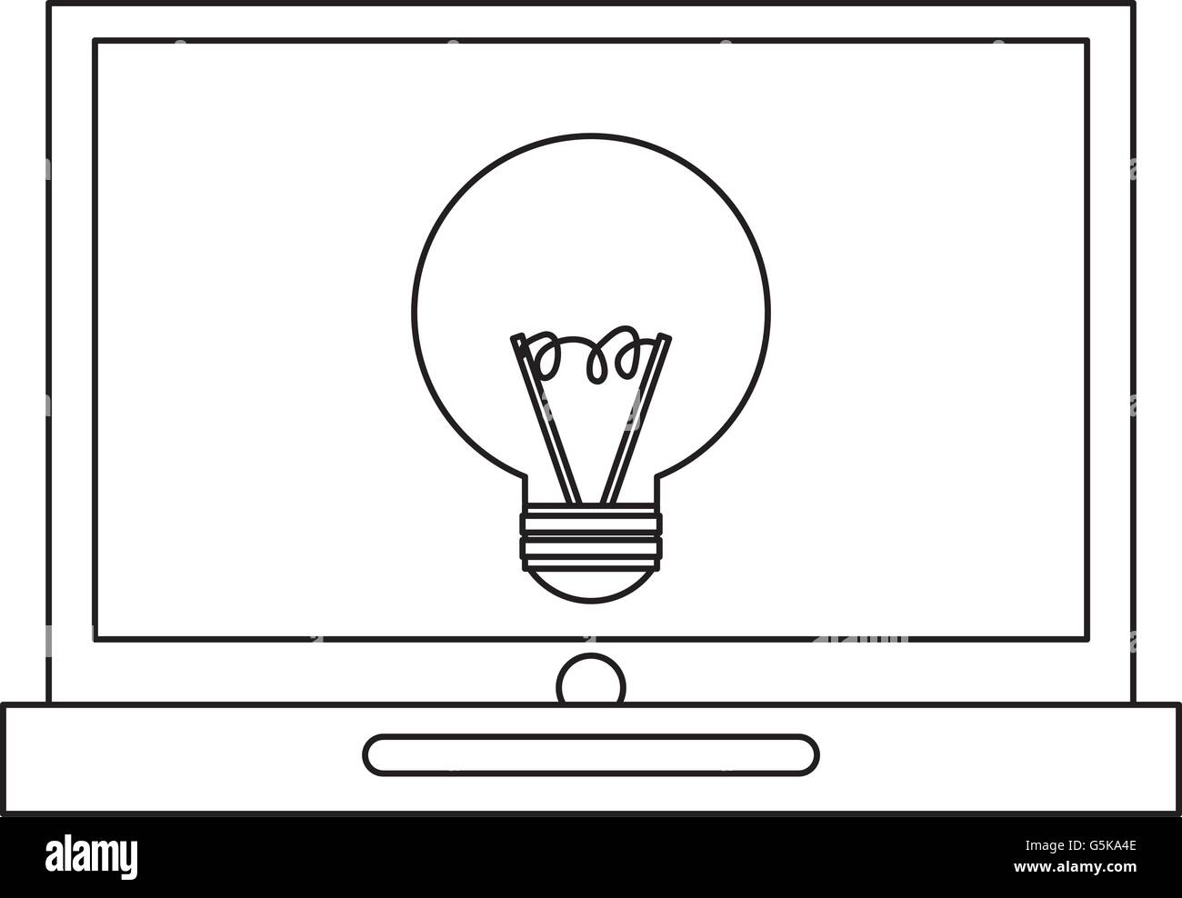laptop with lightbulb , vector illustration Stock Vector Image & Art ...