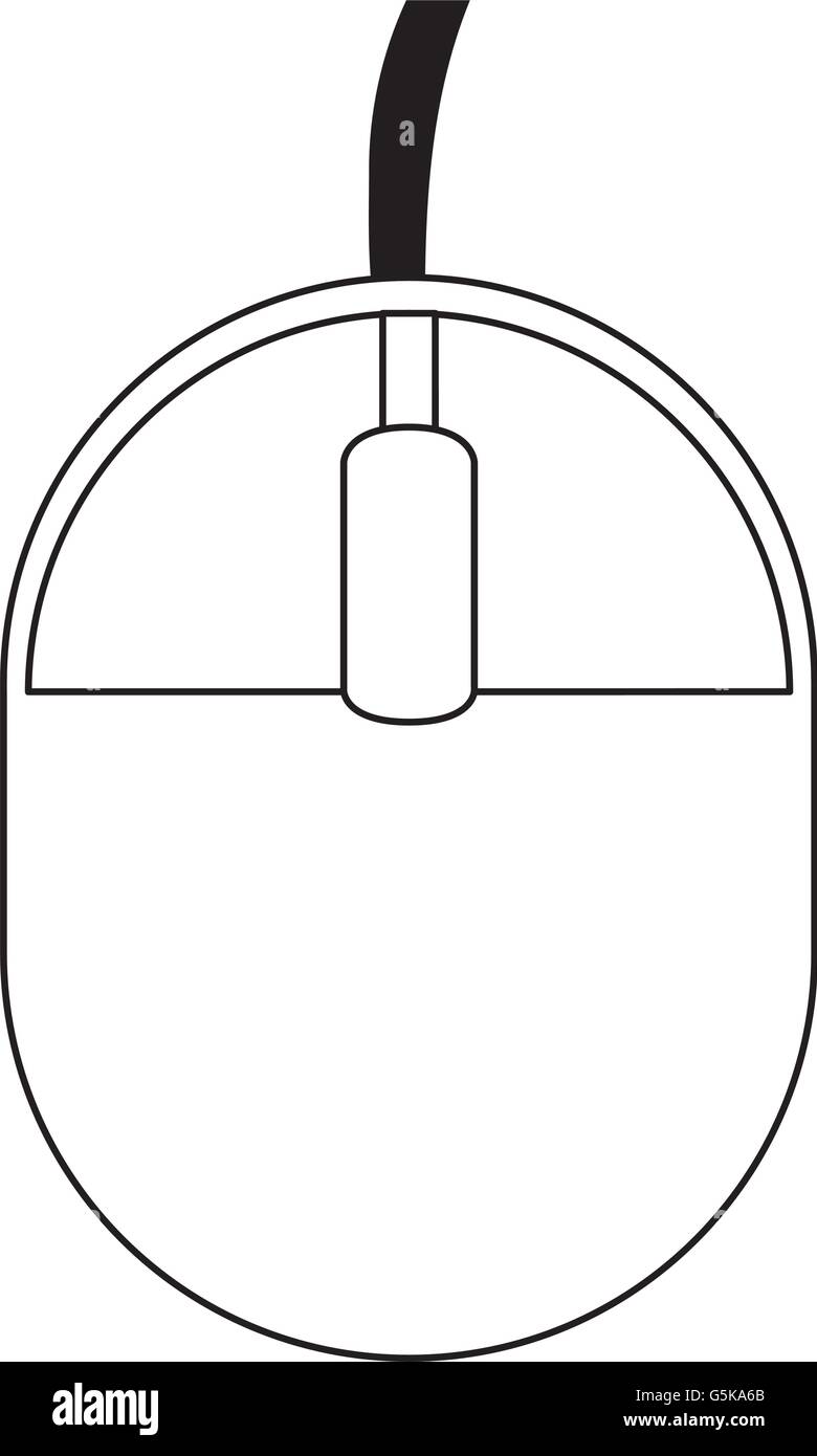 black line computer mouse , vector illustration Stock Vector Image ...