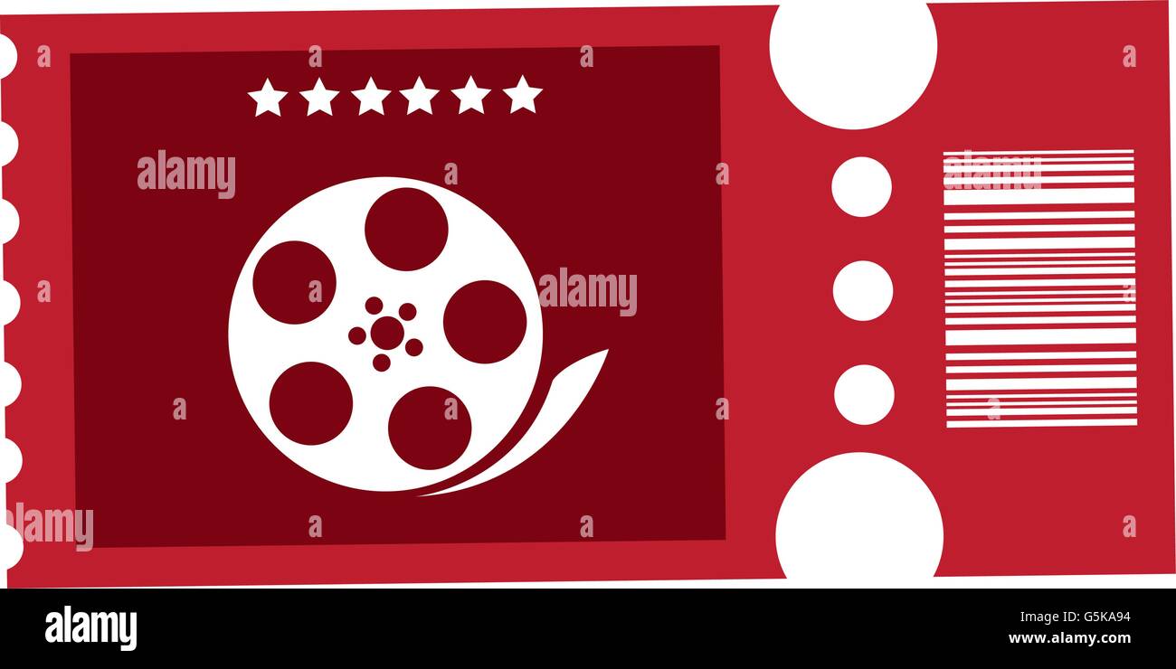 red movie ticket , vector illustration Stock Vector Image & Art - Alamy