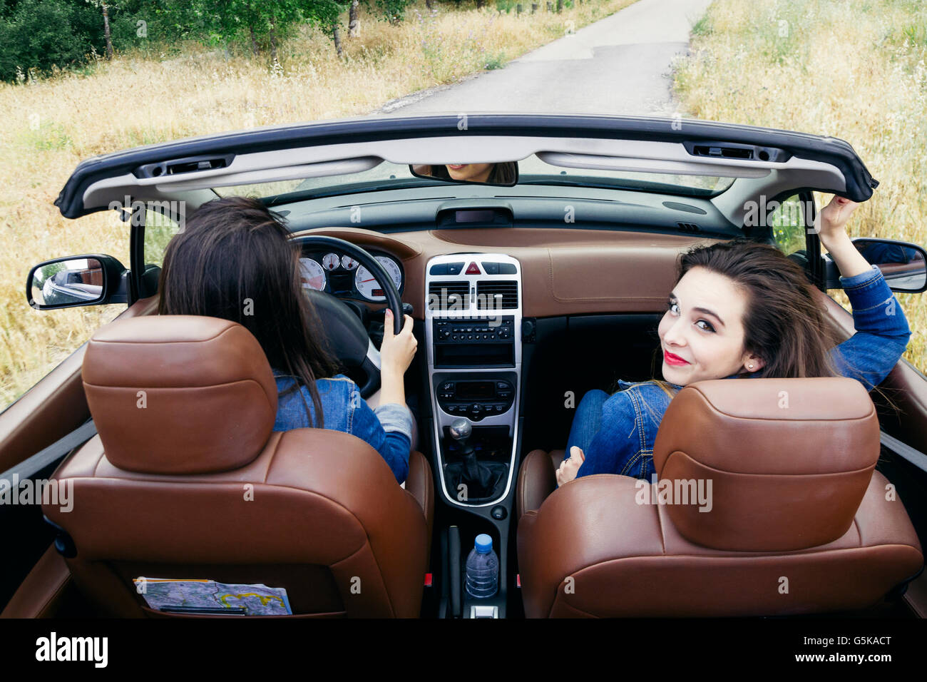 Women driving in convertible Stock Photo - Alamy