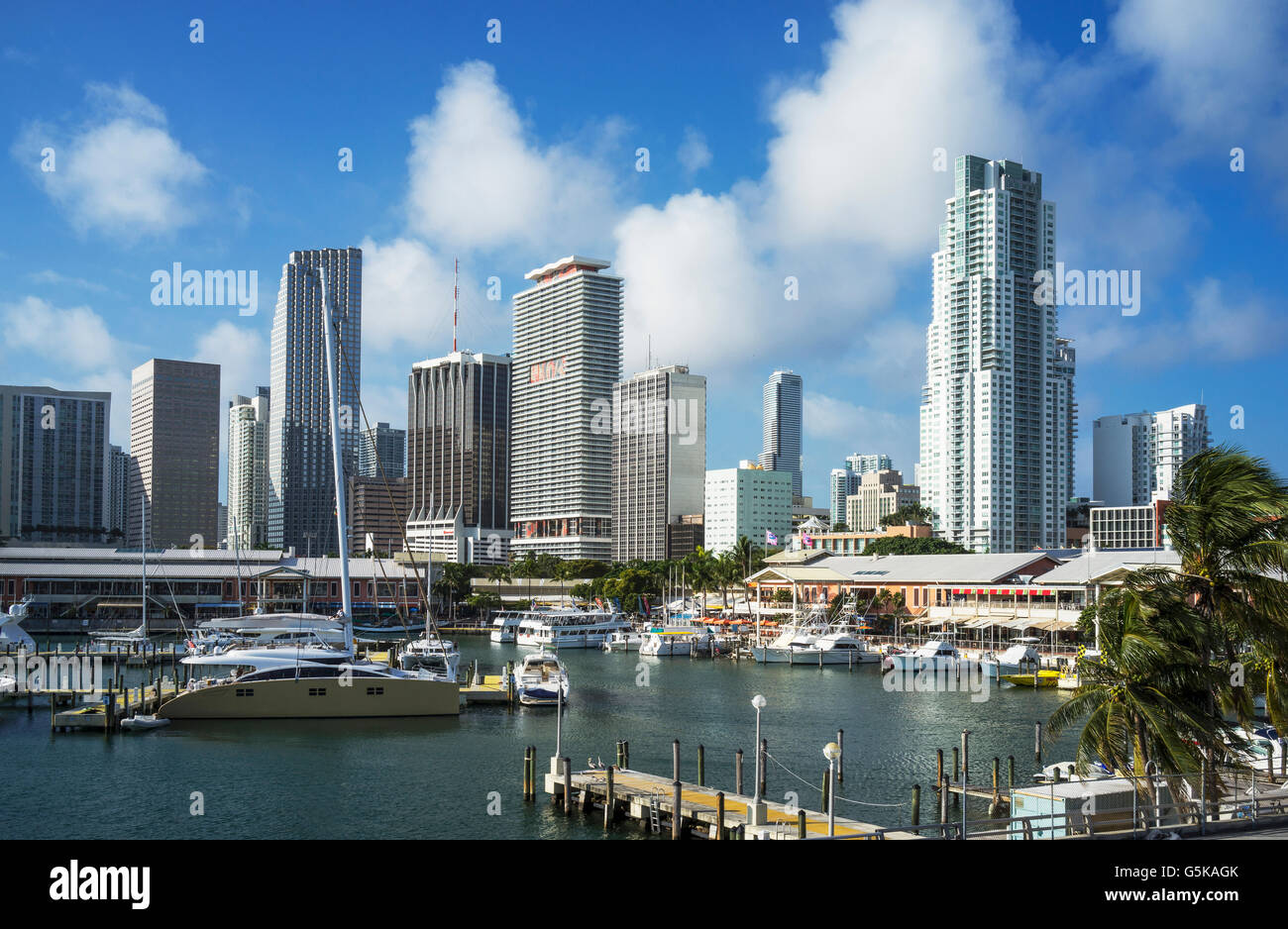 Miami highrise buildings and harbor Stock Photo - Alamy