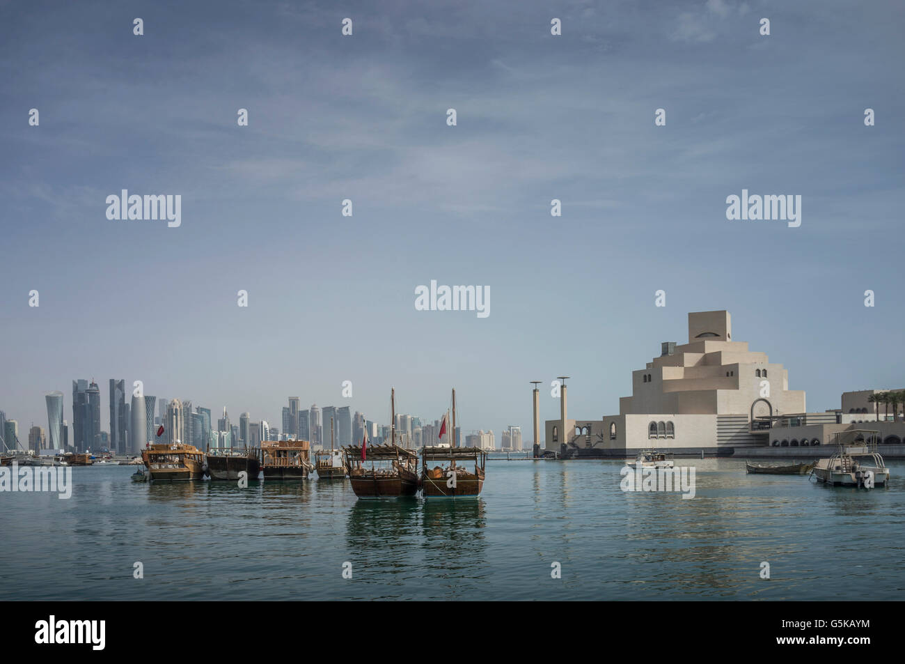 Doha cityscape and harbor, Doha, Qatar Stock Photo - Alamy