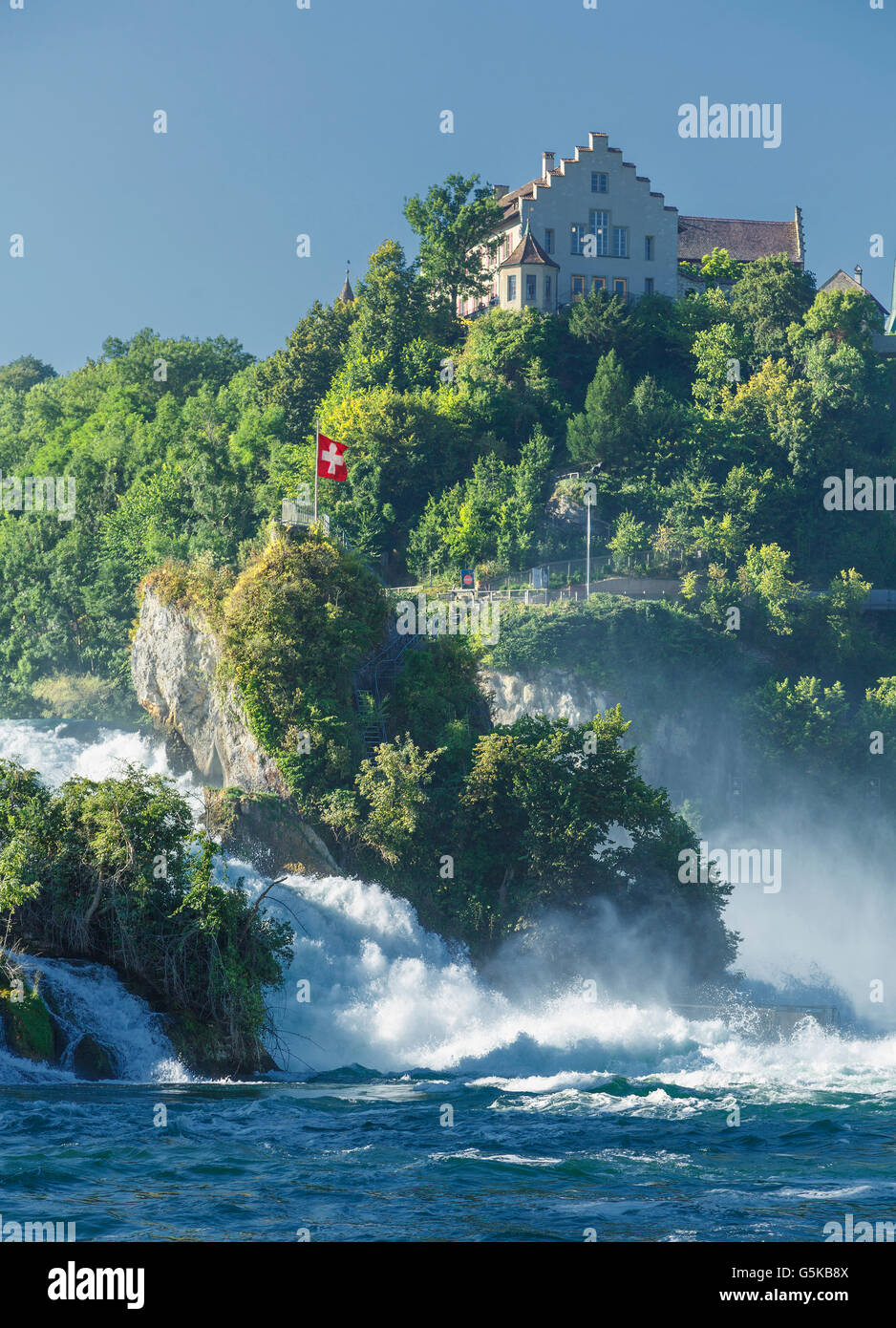 House on cliff overlooking river Stock Photo - Alamy