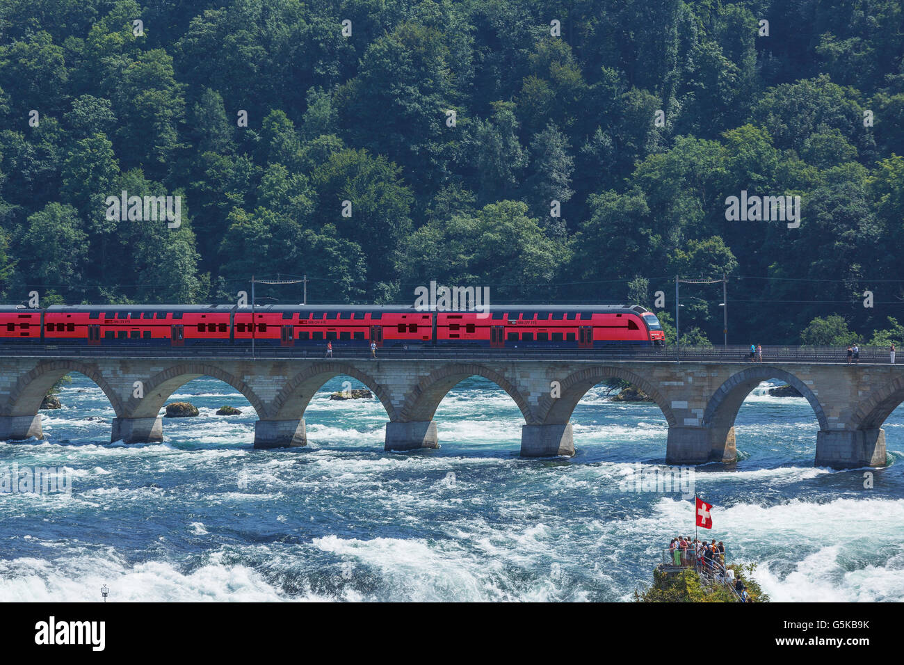 Train on bridge over waterfalls hi-res stock photography and images - Alamy