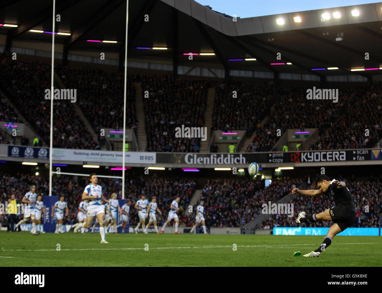 New zealands dan carter emc test match murrayfield hi-res stock ...