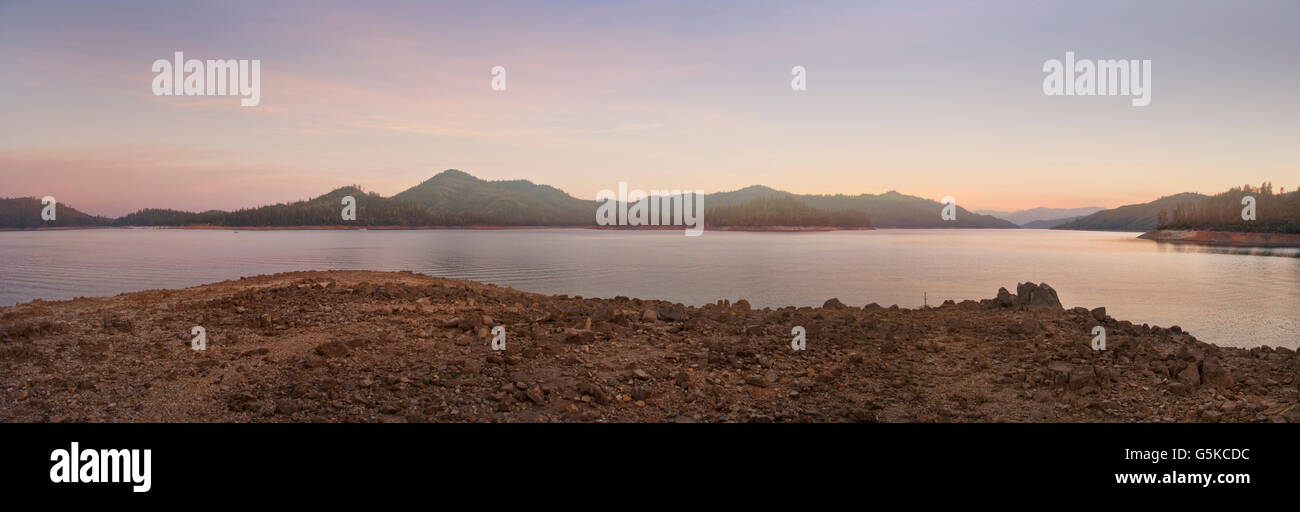 Panoramic view of lake in remote landscape Stock Photo - Alamy