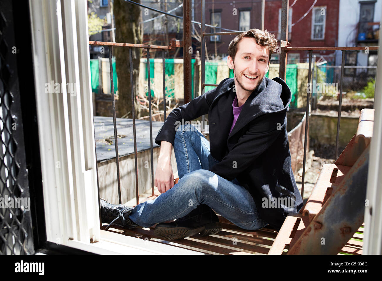Brooklyn Fire Escape People High Resolution Stock Photography and ...