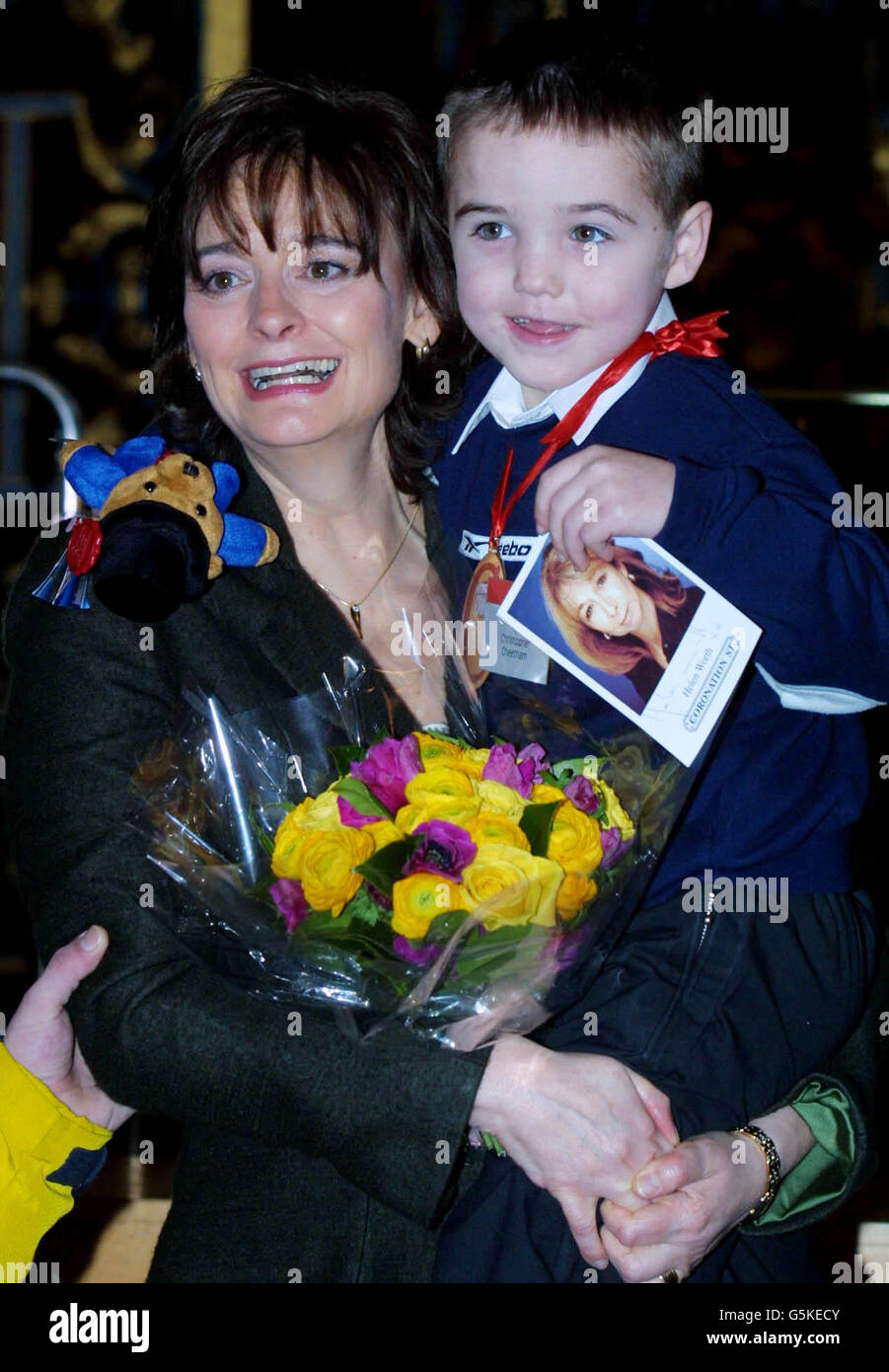 Christopher Cheetham, 7, from Manchester, with Cherie Blair, where he ...
