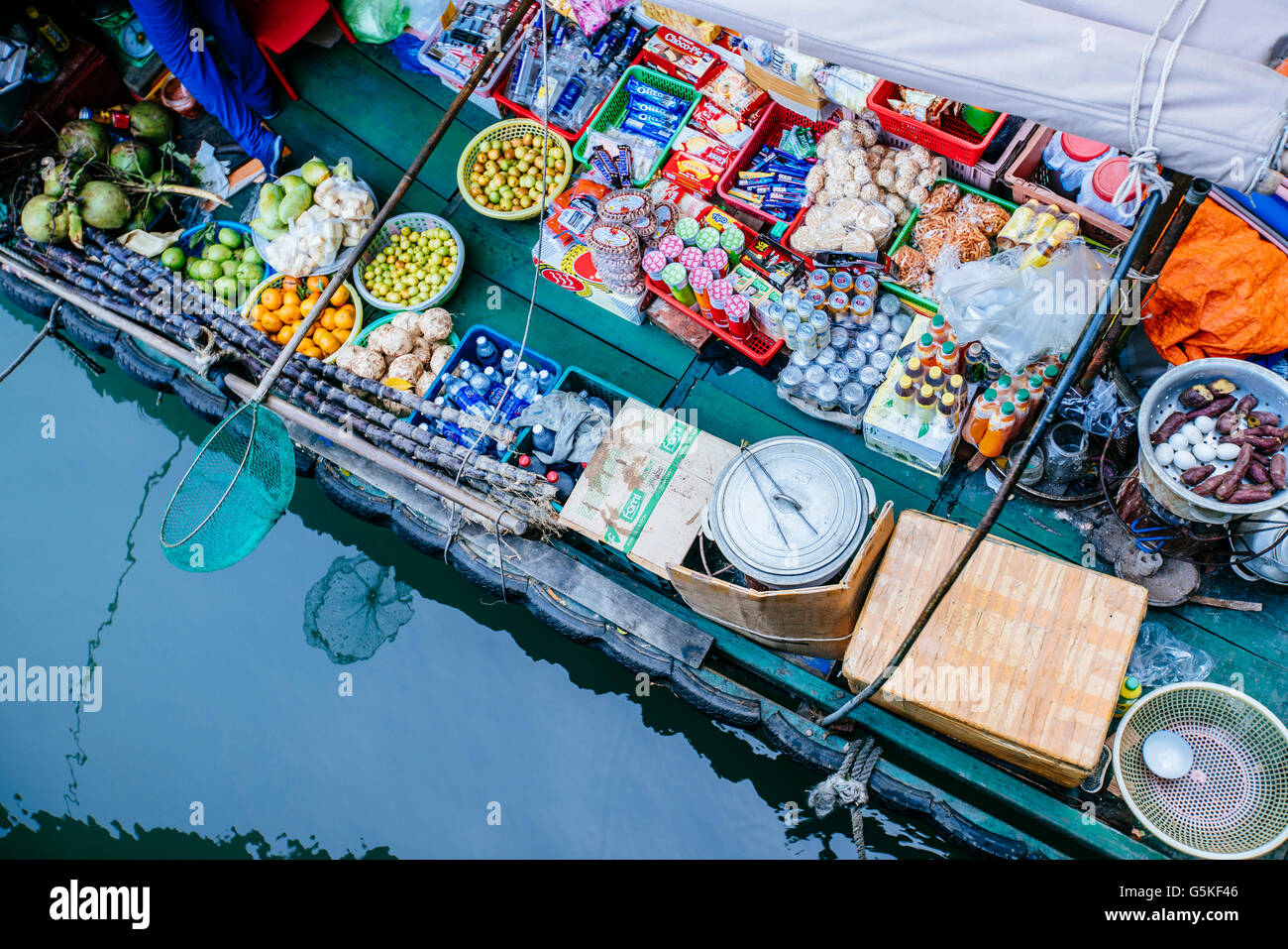 Vietnamese Boat Vendor On Ha Long Bay High Resolution Stock Photography ...
