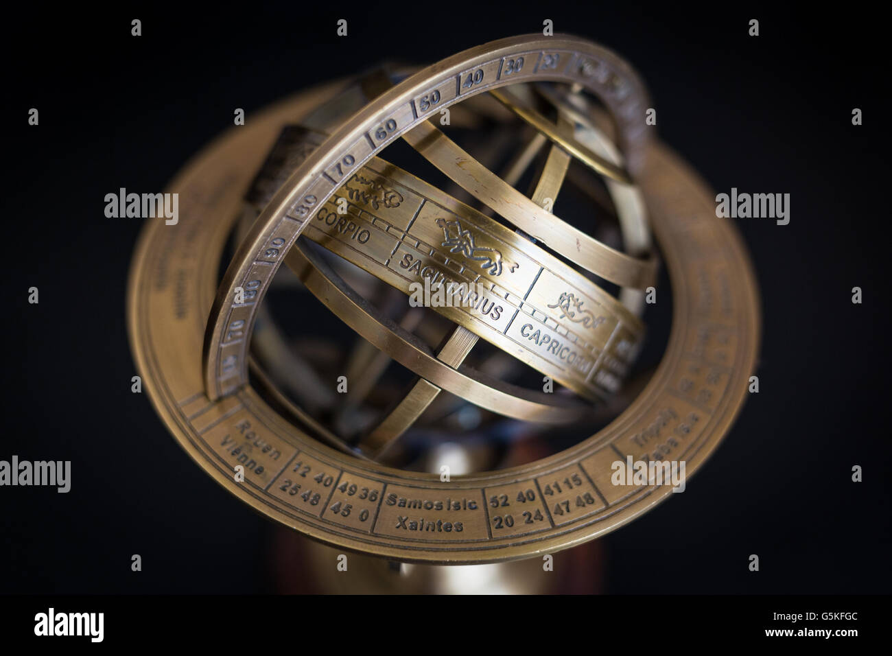 Close view of an astrolabe Stock Photo - Alamy