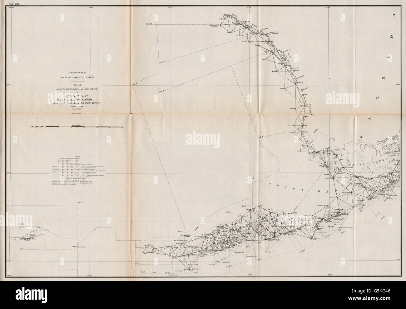 FLORIDA COASTAL SURVEY:Cape Romano-Key West.Everglades.West Coast.USCGS ...