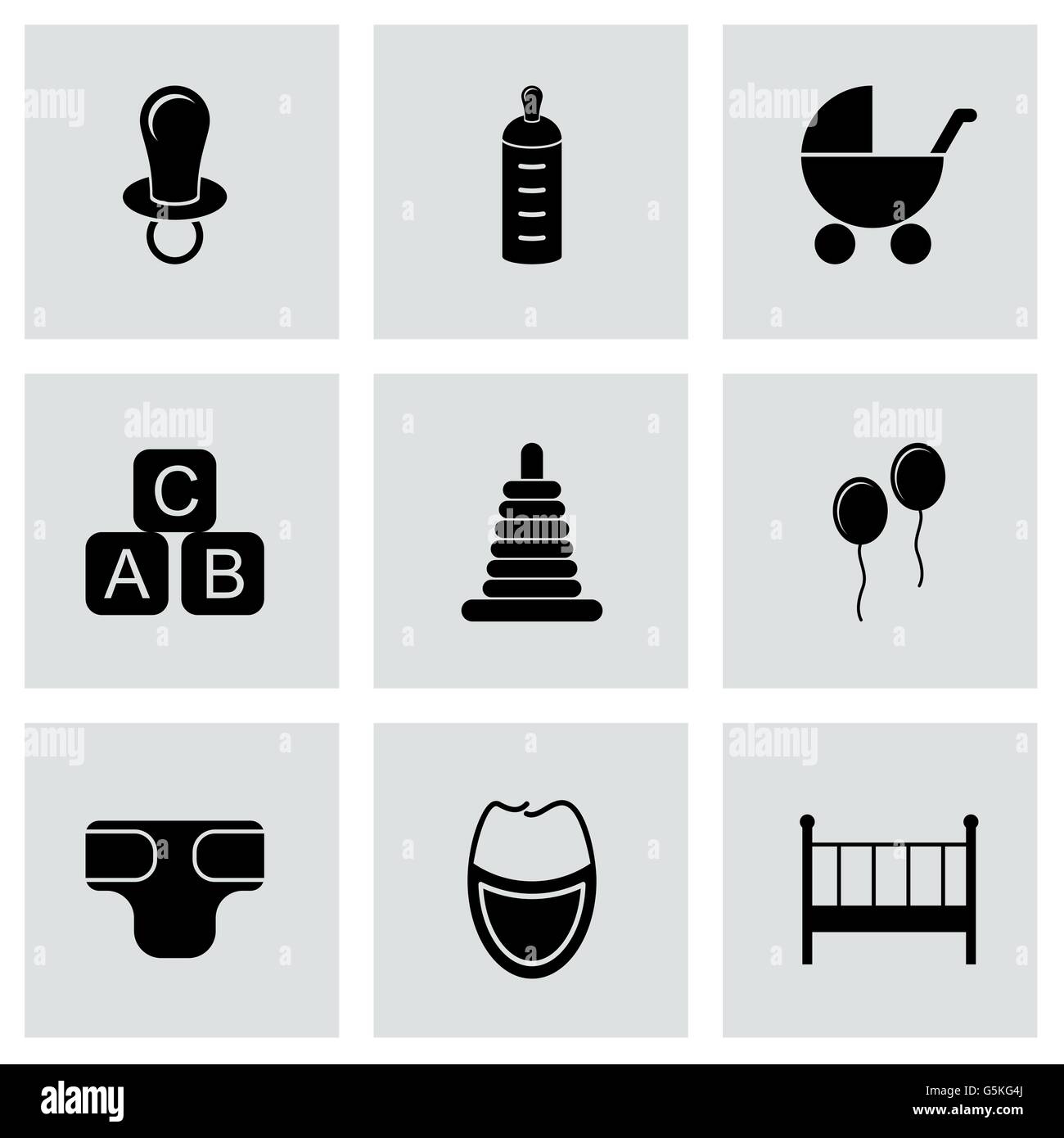 Vector black baby icon set Stock Vector Image & Art - Alamy