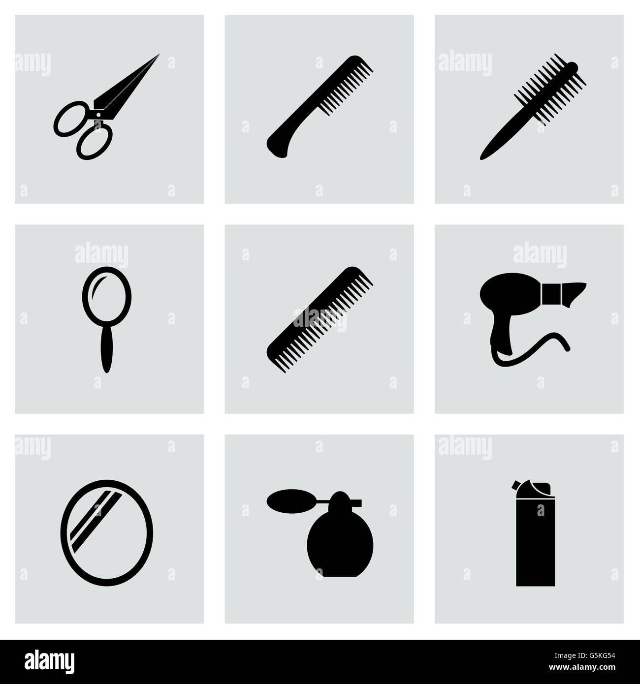 Vector black barber icon set Stock Vector Image & Art - Alamy