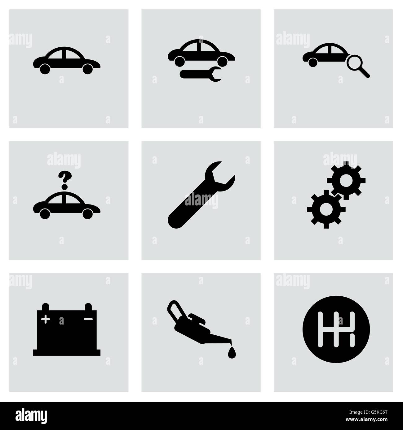 Vector black car service icon set Stock Vector Image & Art - Alamy