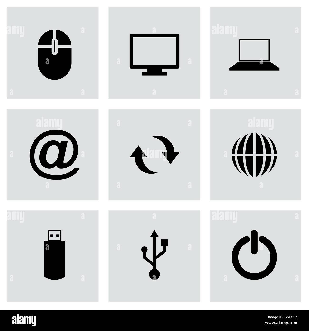 Vector black computer icon set Stock Vector Image & Art - Alamy