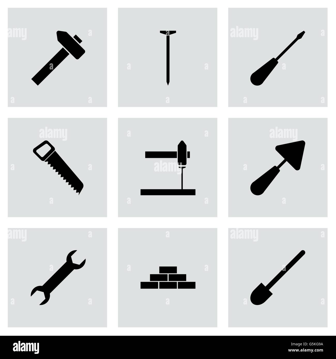 Vector black construction icon set Stock Vector Image & Art - Alamy