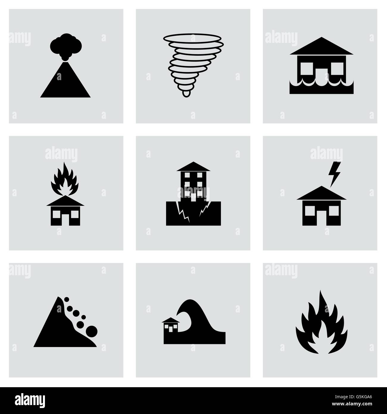 Disaster icon set hi-res stock photography and images - Alamy