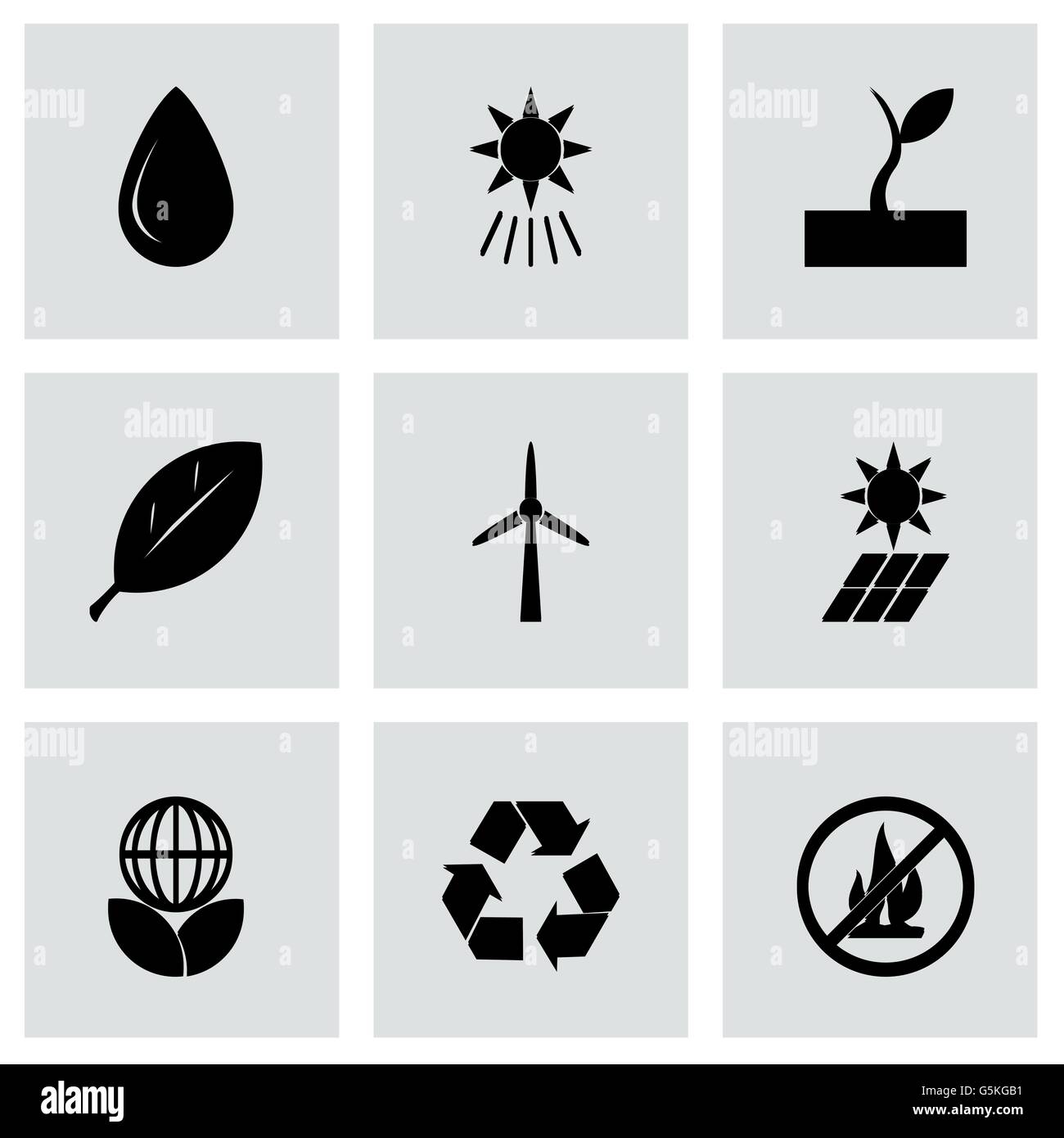 Vector black eco icon set Stock Vector Image & Art - Alamy
