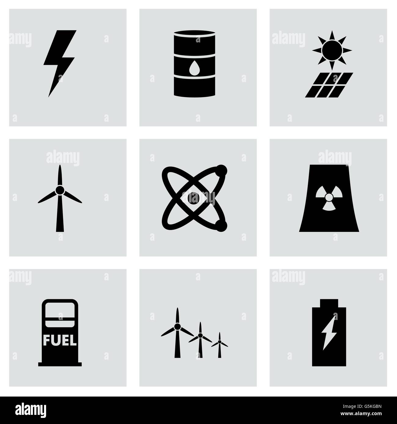 Vector black energetics icon set Stock Vector Image & Art - Alamy
