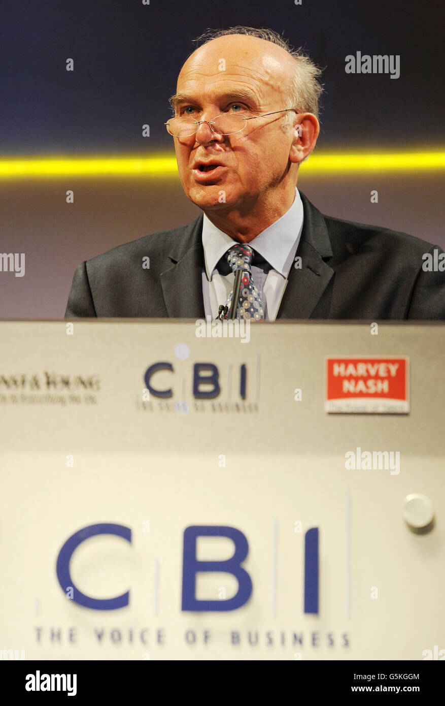 Business secretary vince cable makes a speech hi-res stock photography ...
