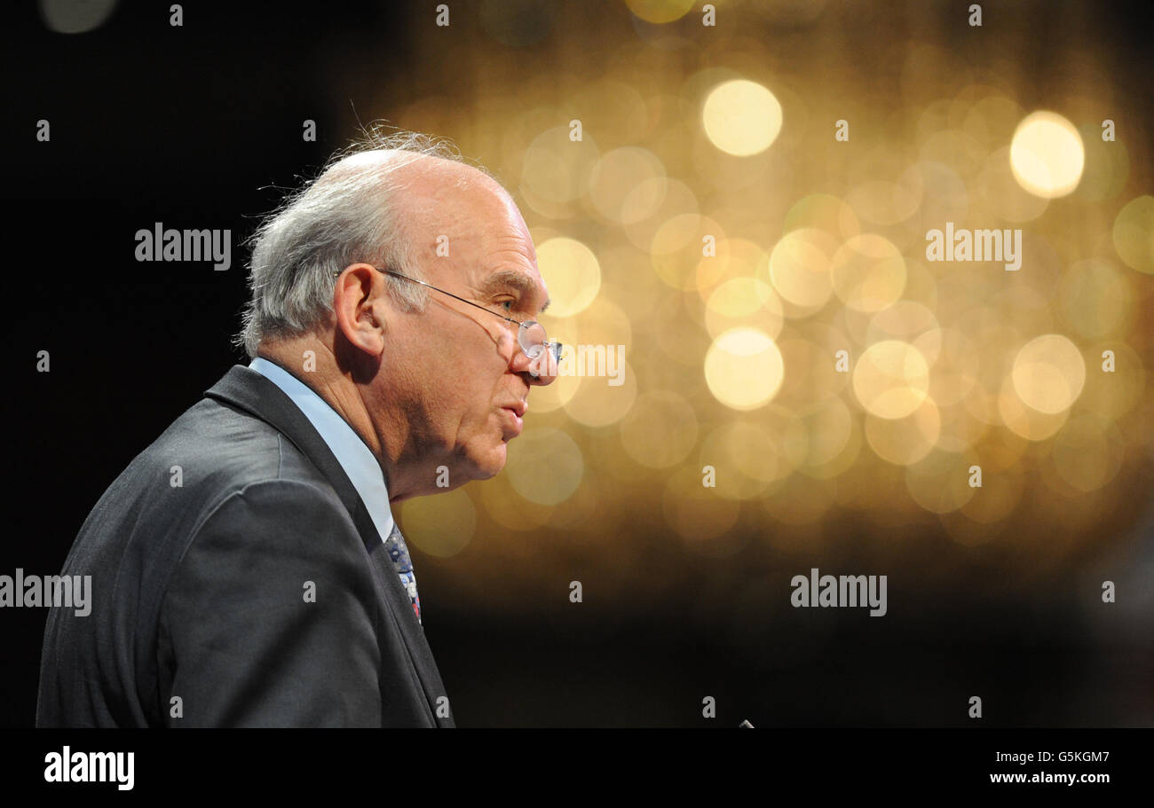 Business secretary vince cable makes a speech hi-res stock photography ...