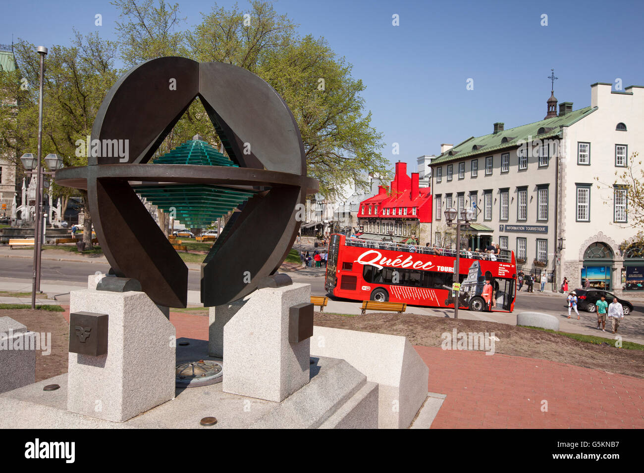 QUEBEC CITY - MAY 24, 2016: The UNESCO Monument, made of bronze ...