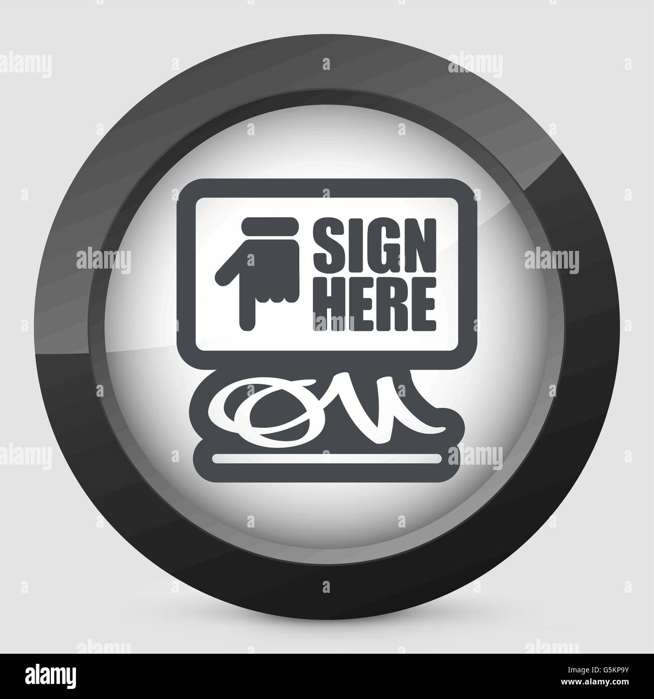 Sign on document icon Stock Vector Image & Art - Alamy