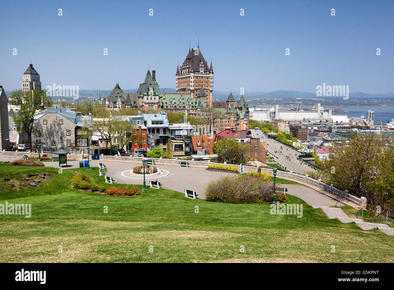view of old quebec city from the top of the citadel Stock Photo - Alamy