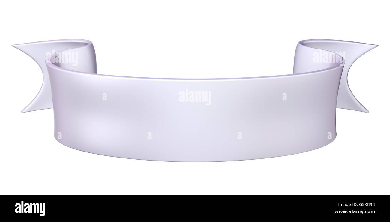 White satin ribbon tag label. 3D render illustration isolated on white ...