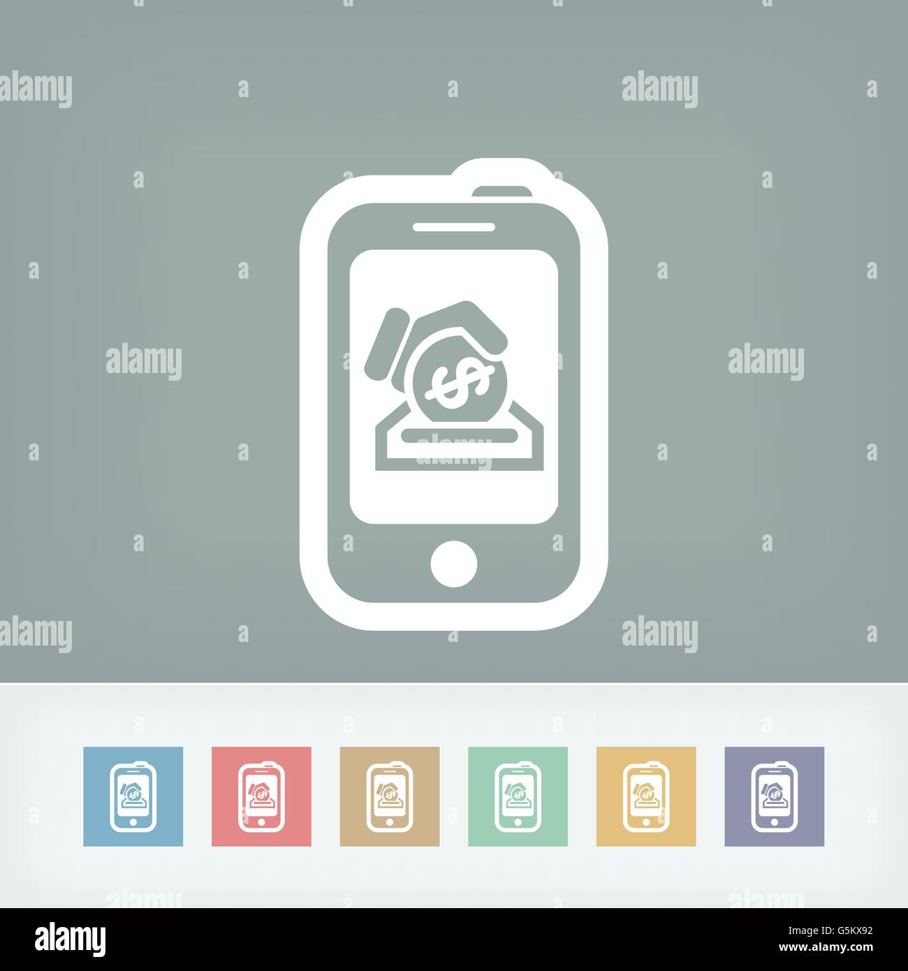 Smartphone money icon Stock Vector Image & Art - Alamy