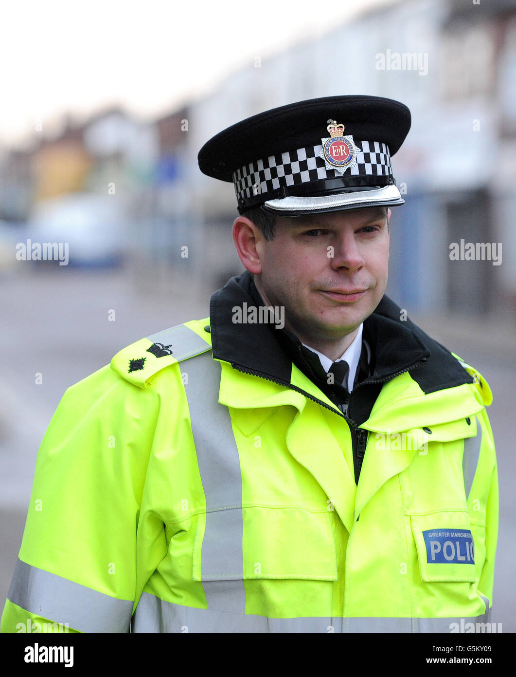 Chief Superintendent Chris Sykes at the scene in Castle Street, Edgeley ...