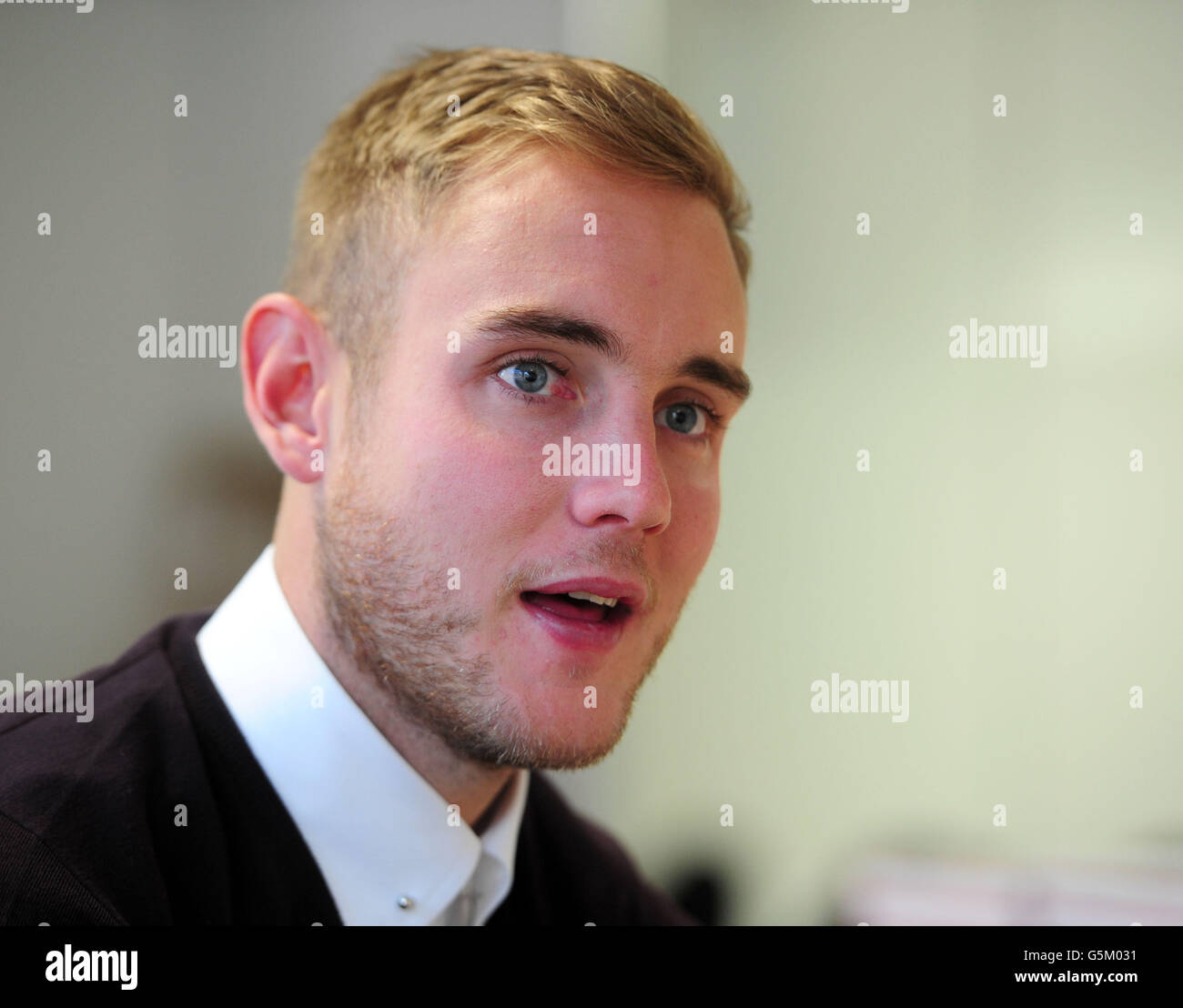 Cricketer Stuart Broad promotes his new book during a photo call at ...