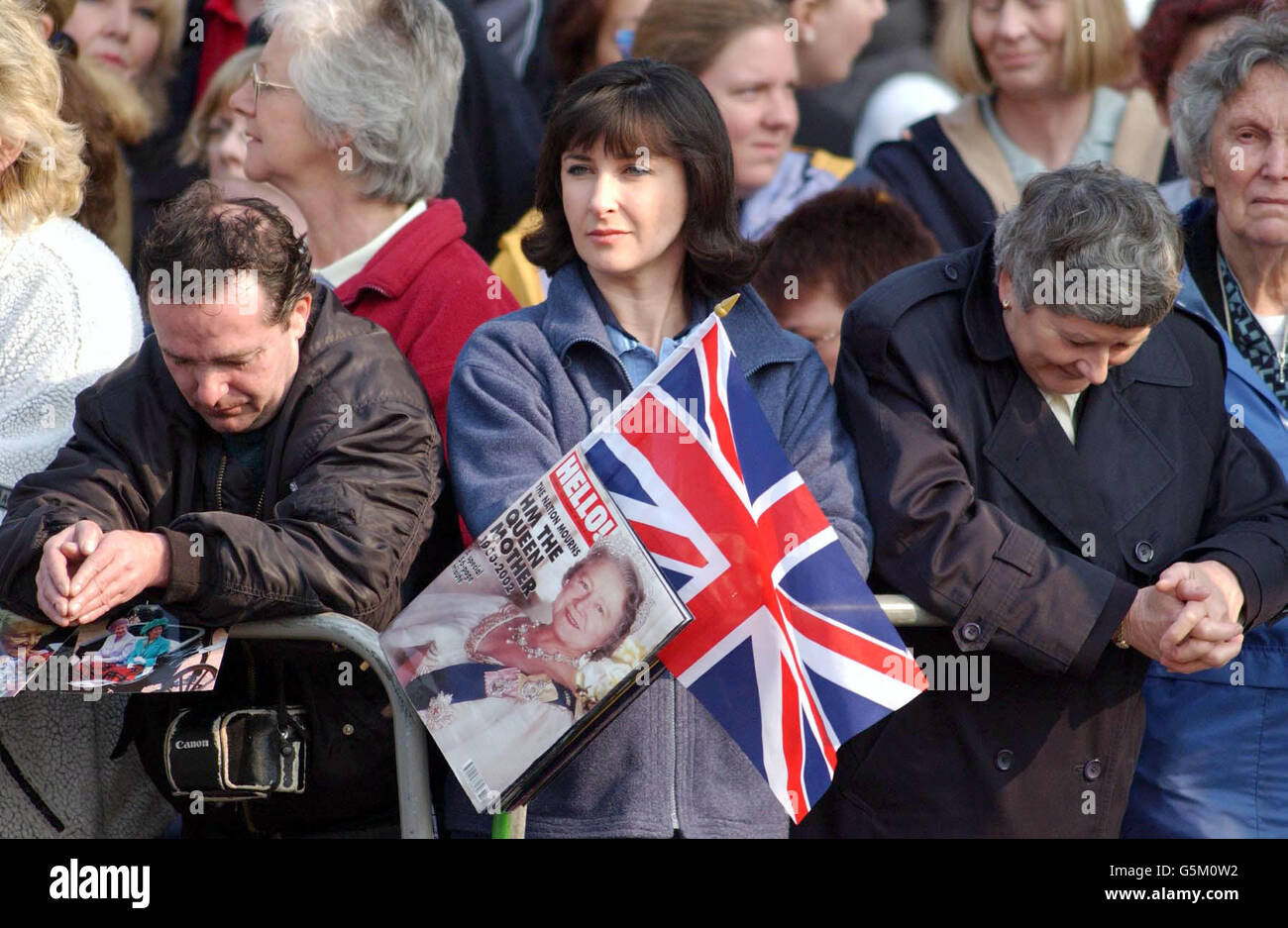 Julie Mansell of Hertfordshire looks on from the crowd which gathered ...