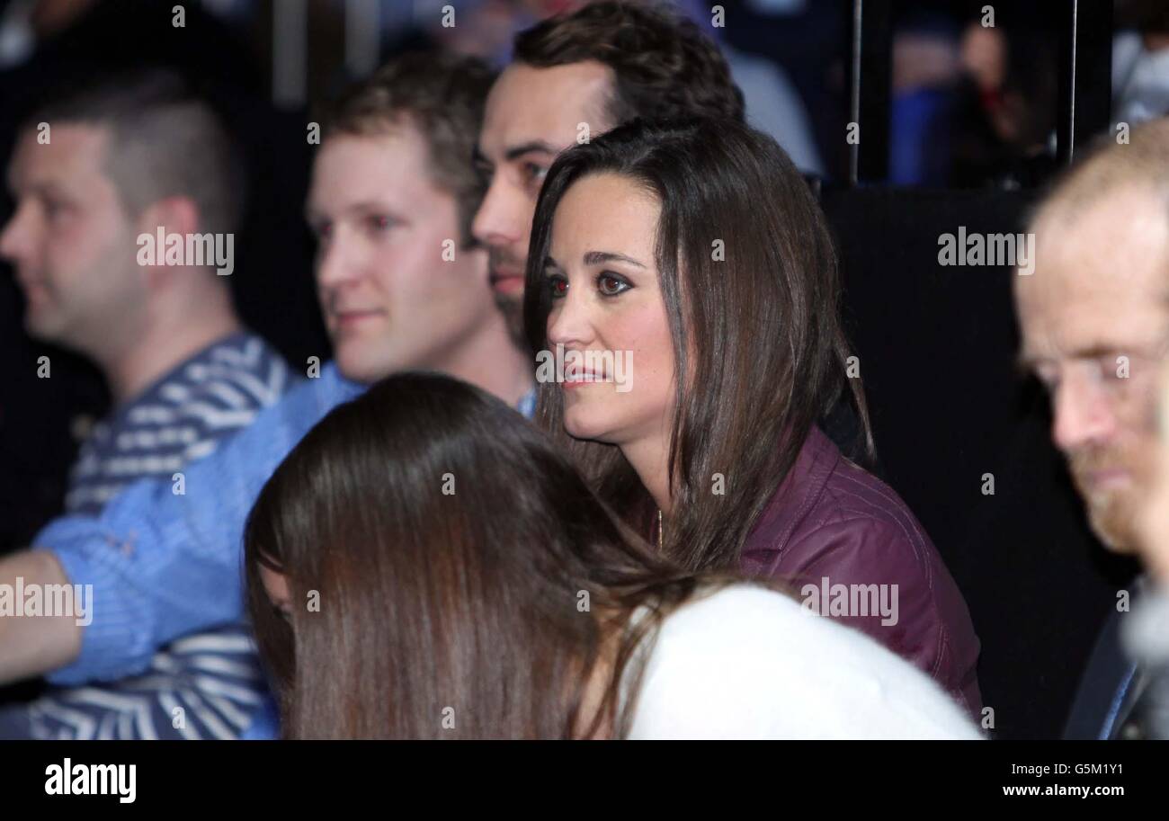 Pippa Middleton watches the action during the Barclays ATP World Tour ...