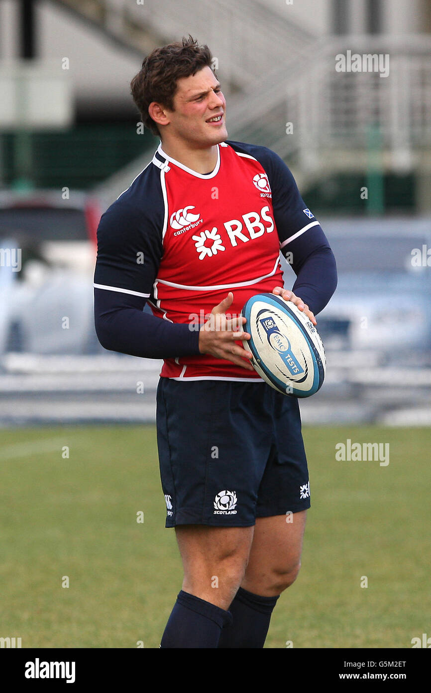 Scotlands ross ford training session murrayfield hi-res stock ...