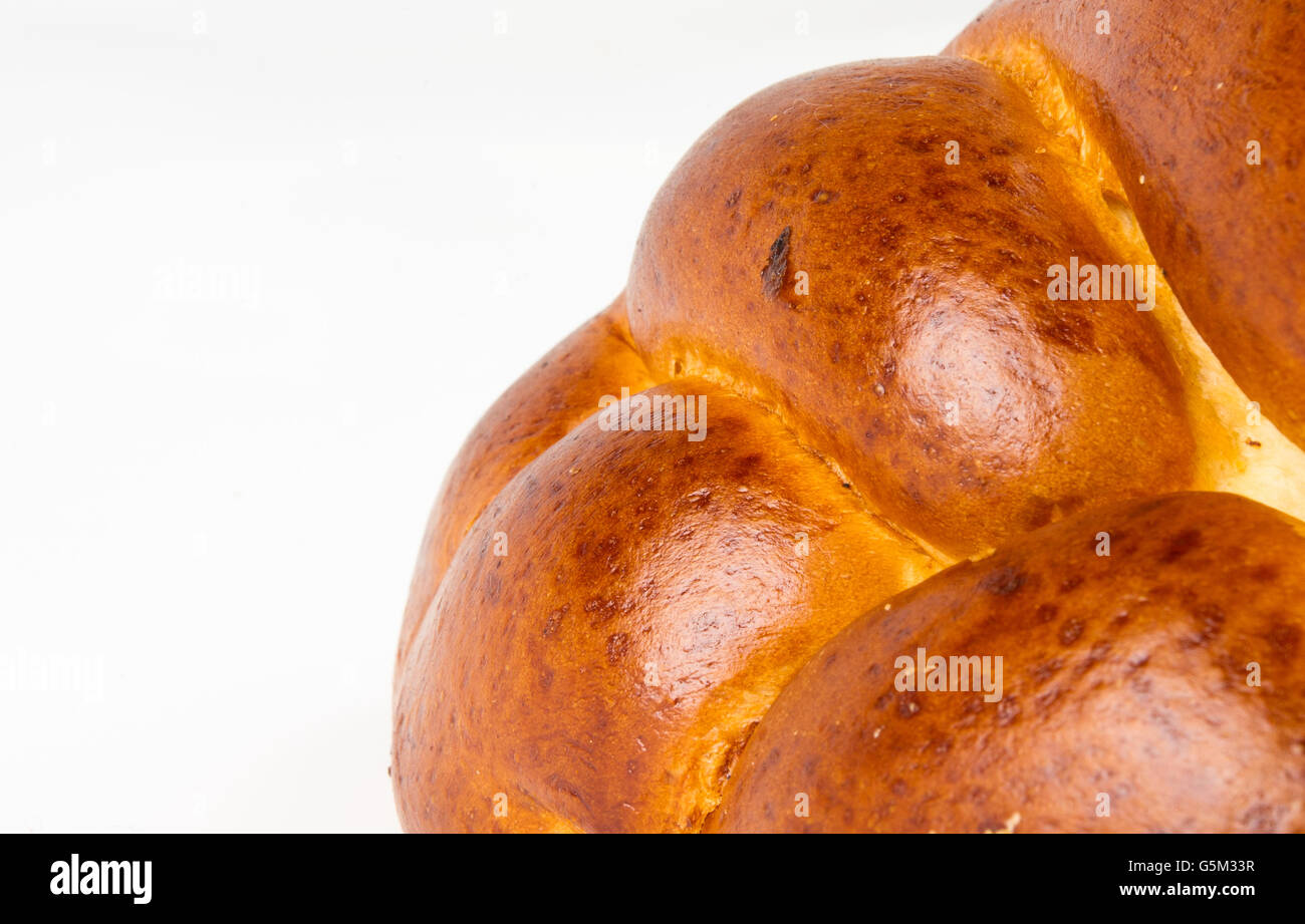chunks large braided loaf on white background Stock Photo - Alamy
