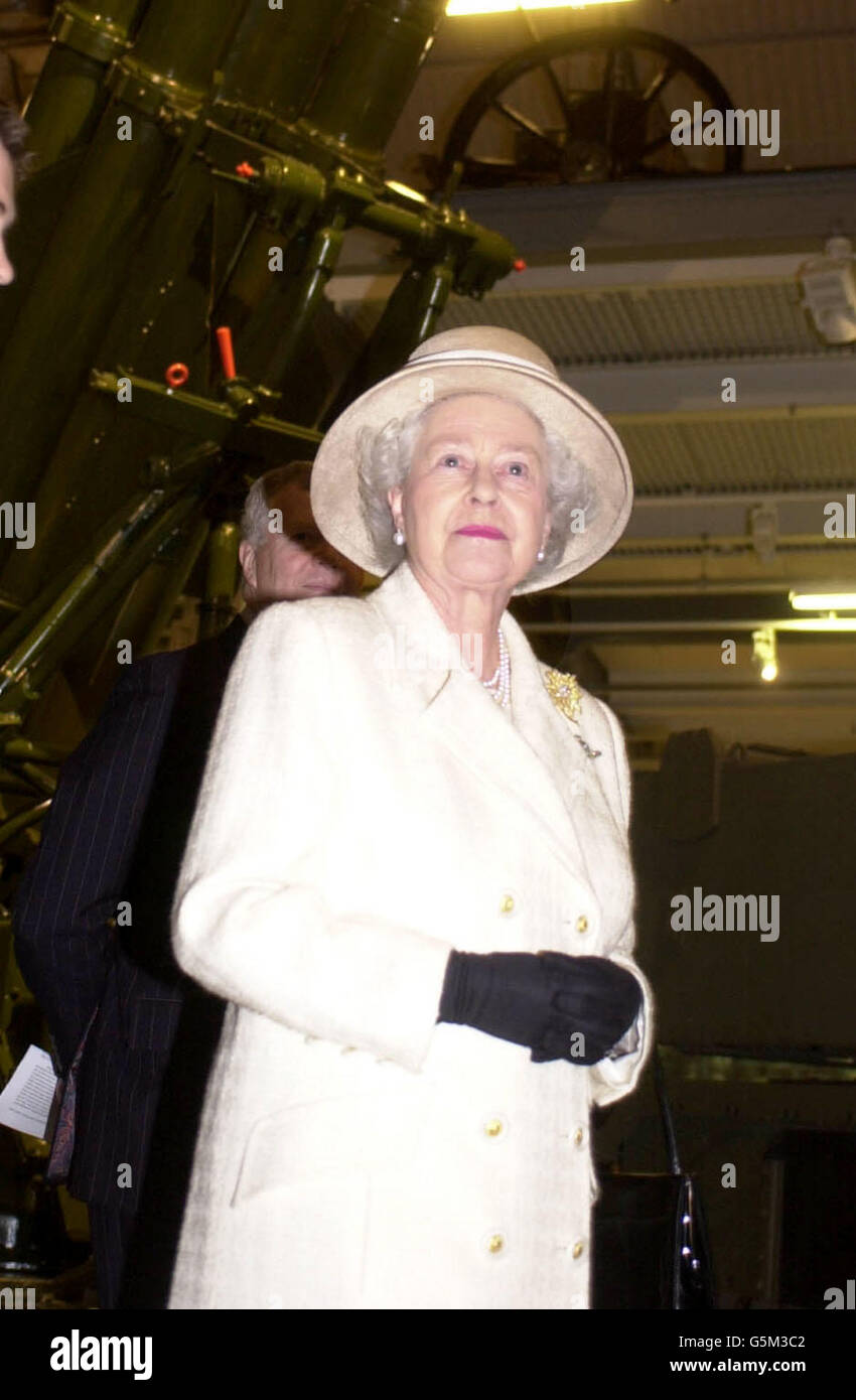 Britain's Queen Elizabeth II takes a tour of the new Royal Artillery ...