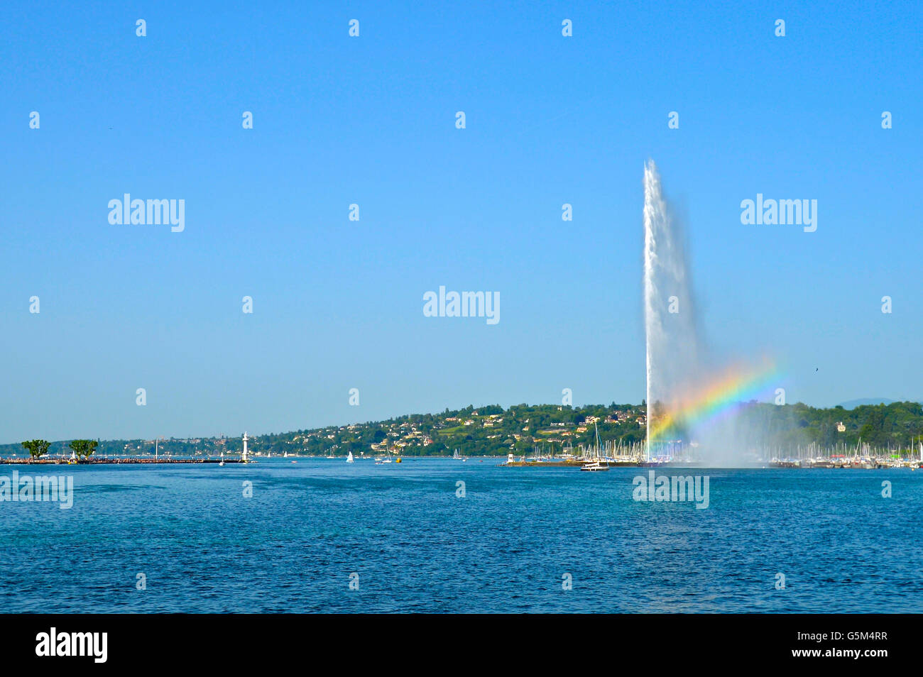 Geneva Lac Léman Jet d'Eau Stock Photo - Alamy