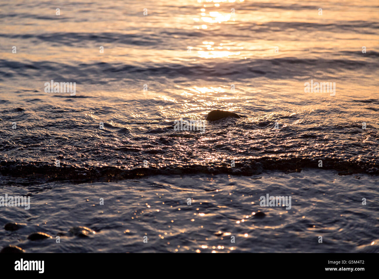 ocean ripples at the sunset for backgrounds Stock Photo - Alamy