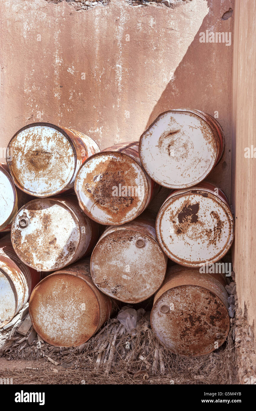 Rusted barrel stack hi-res stock photography and images - Alamy