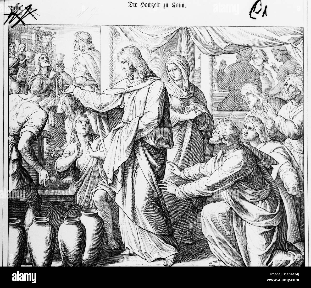 Szene aus dem Neuen Testament. Scene from the New Testament of the Holy ...