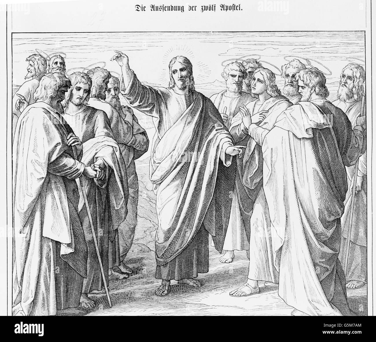 Szene aus dem Neuen Testament. Scene from the New Testament of the Holy ...