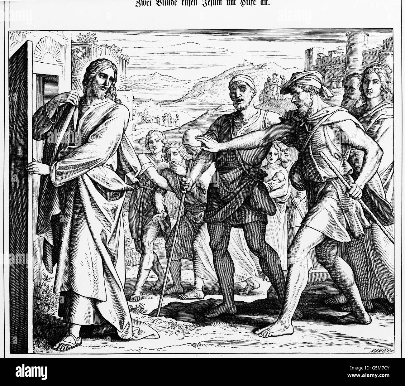 Szene aus dem Neuen Testament. Scene from the New Testament of the Holy ...