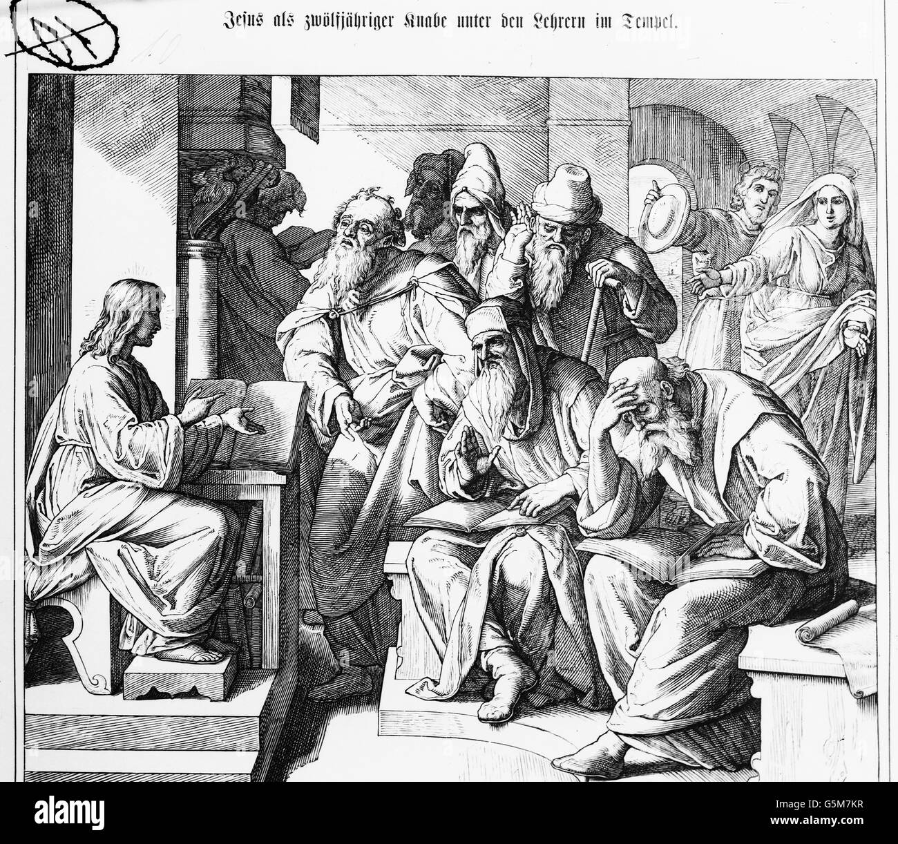 Szene aus dem Neuen Testament. Scene from the New Testament of the Holy ...