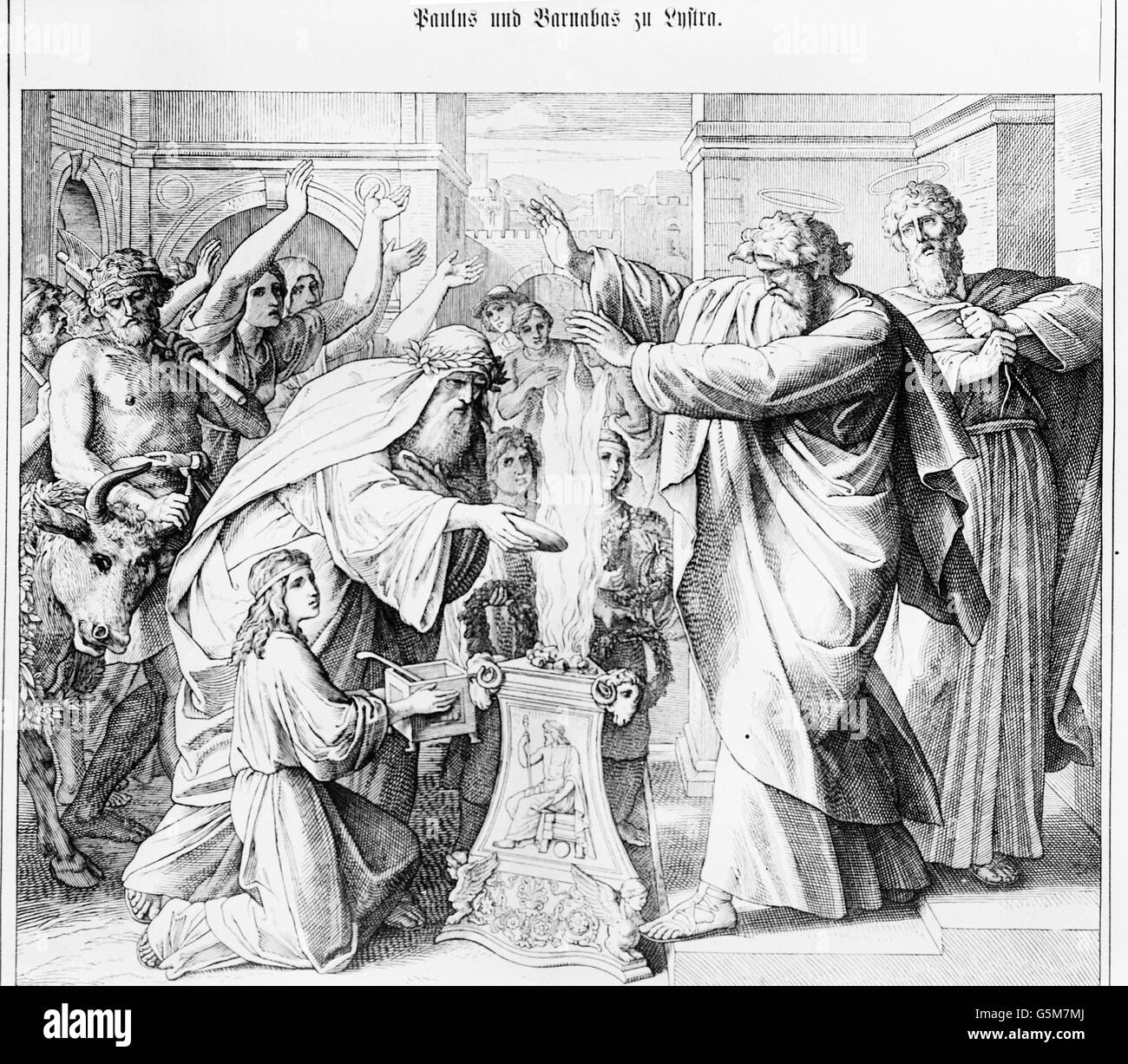 Szene aus dem Neuen Testament. Scene from the New Testament of the Holy ...