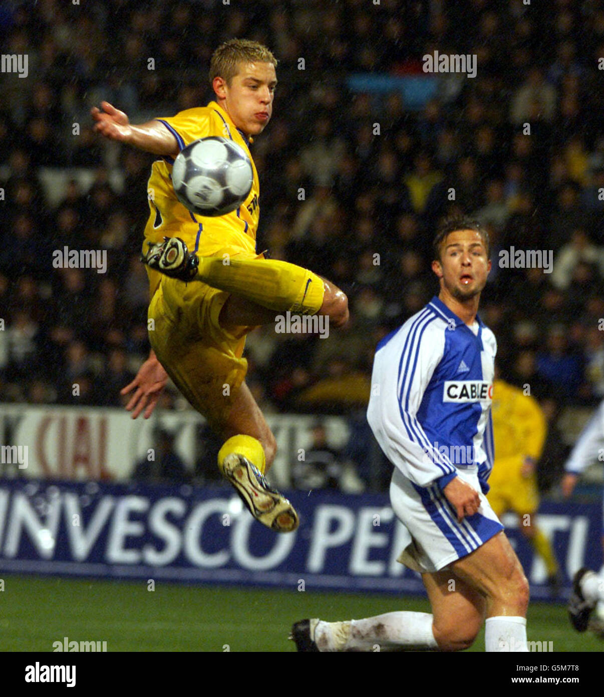 Grasshopper Zurich's Pascal Castillo watches as Leeds United's Alan ...