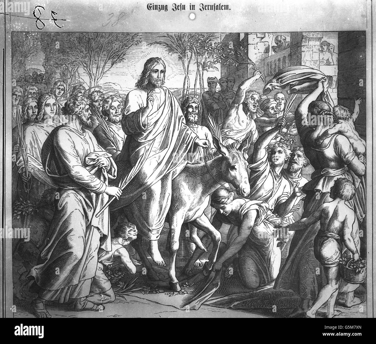 Szene aus dem Neuen Testament. Scene from the New Testament of the Holy ...