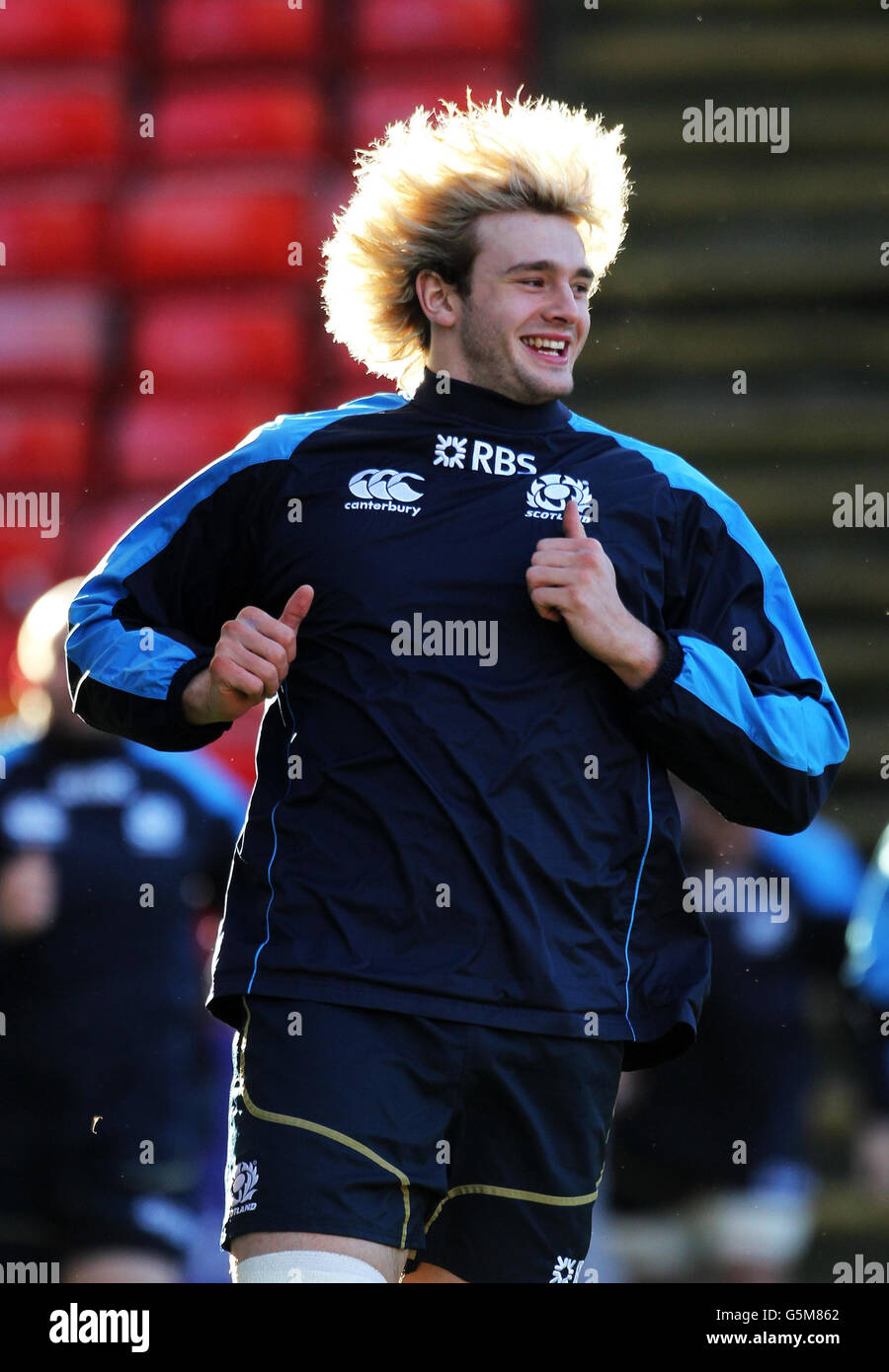 Rugby union scotland captains run pittodrie stadium hi-res stock ...